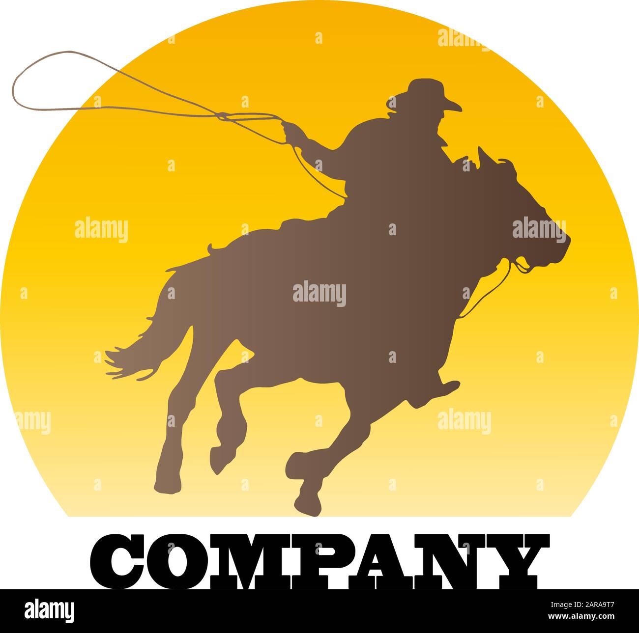 Vector sign cowboy on sunset Stock Vector Image & Art - Alamy