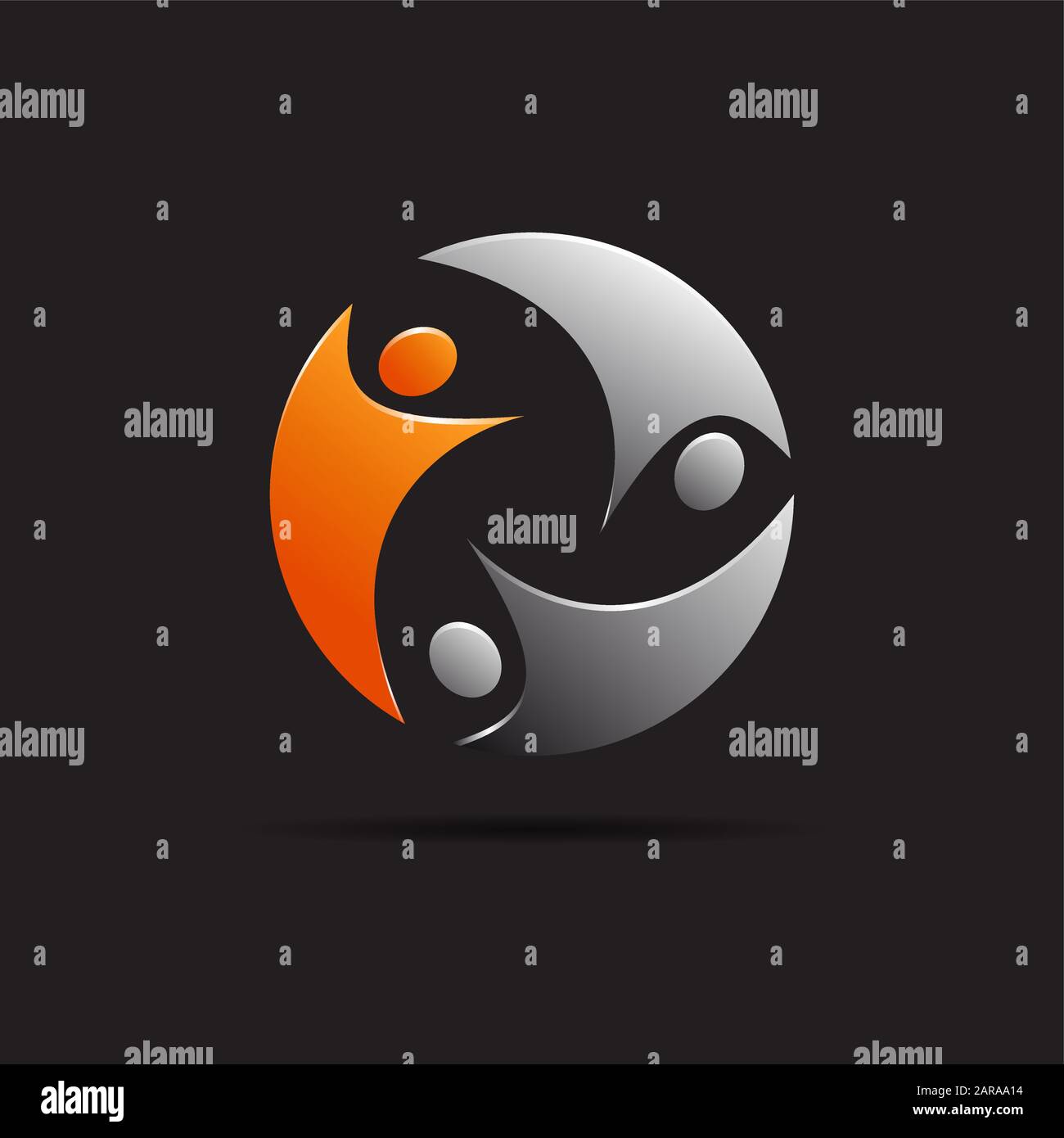 Vector sign teamwork on black background Stock Vector Image & Art - Alamy