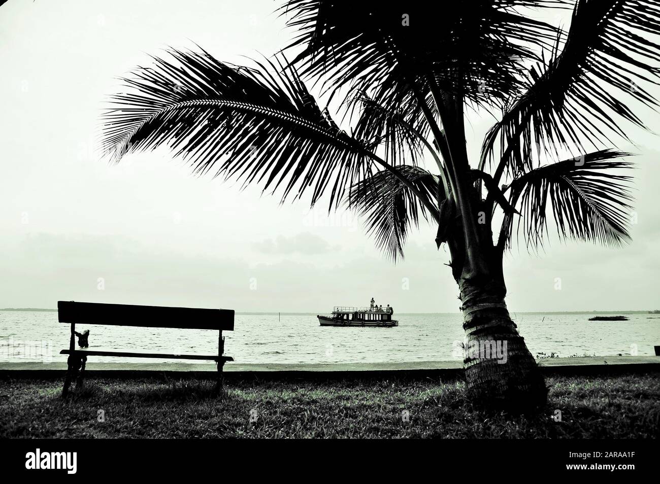 Boat in Vembanad lake, Kumarakom, Kottayam, Kerala, India, Asia Stock ...