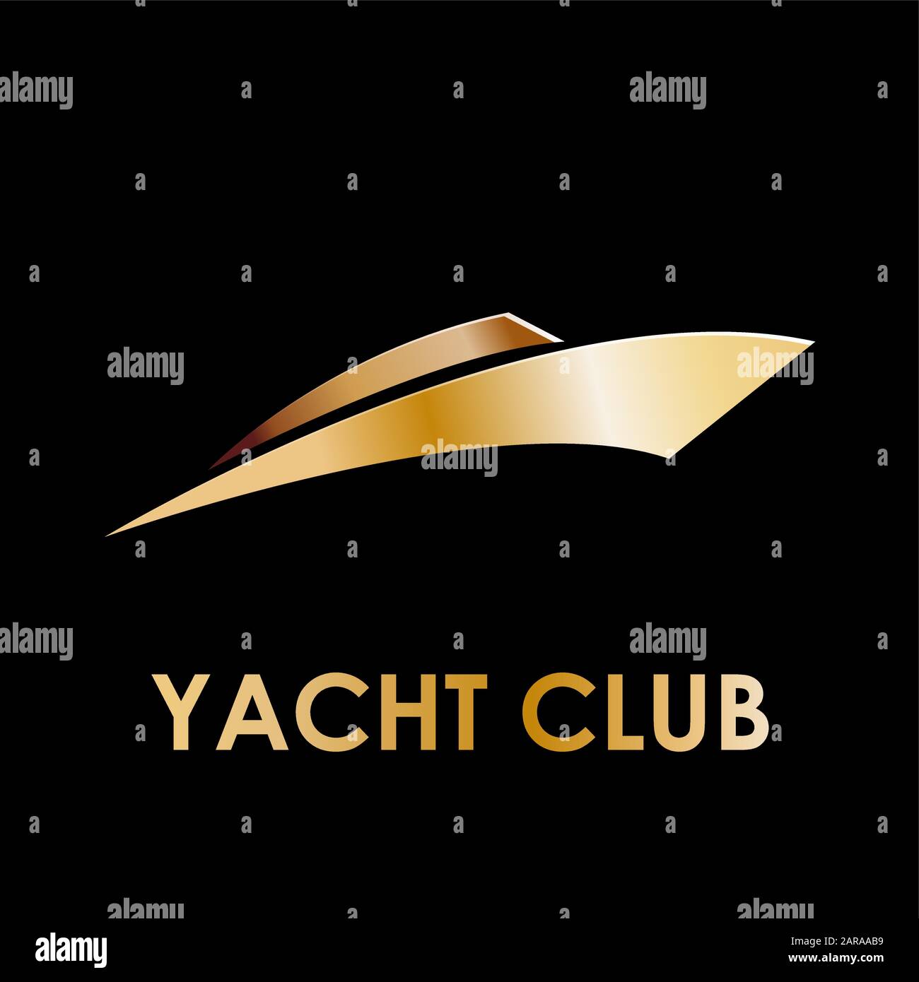 Vector golden sign yacht and boat Stock Vector Image & Art - Alamy