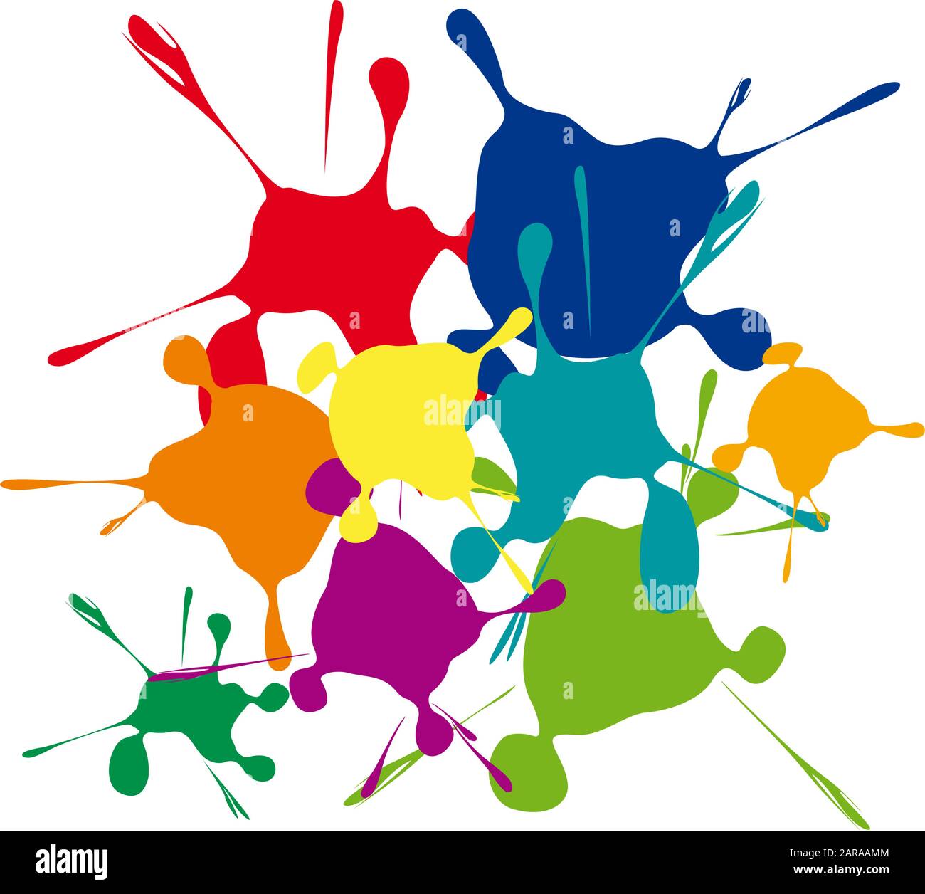 Design elements ink splashes Cut Out Stock Images & Pictures - Alamy