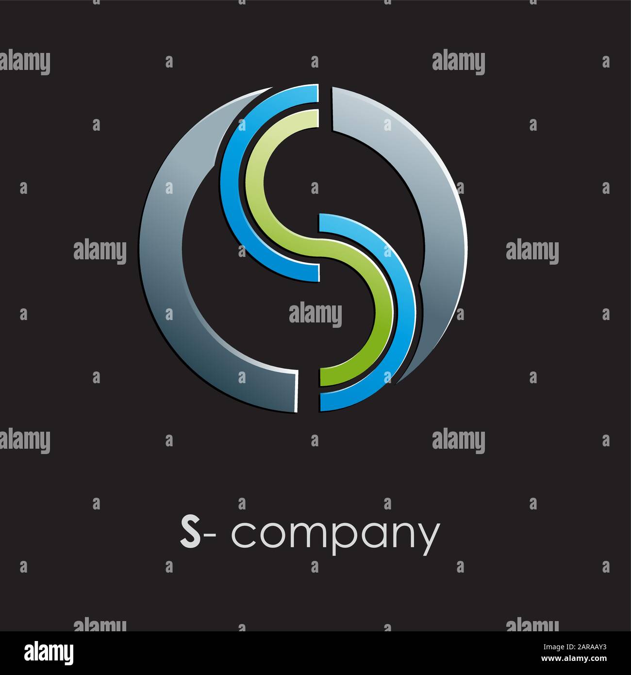 Vector sign letter S with circle on black background Stock Vector Image ...