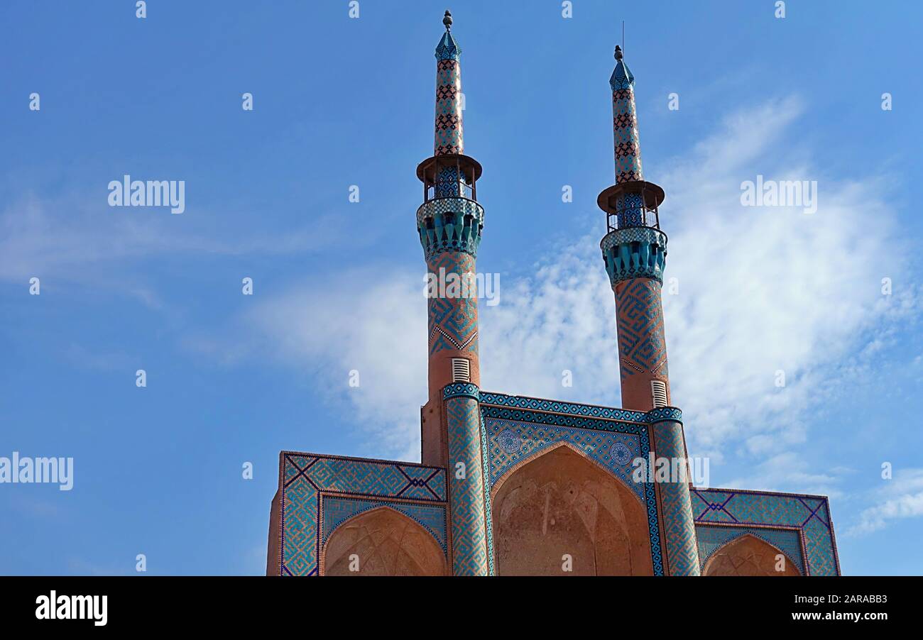 Pair of minarets, in Iran Stock Photo - Alamy