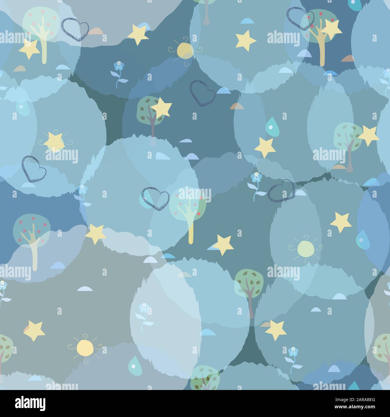 Cute Seamless Tree Pattern. Vector Illustration Stock Vector Image ...