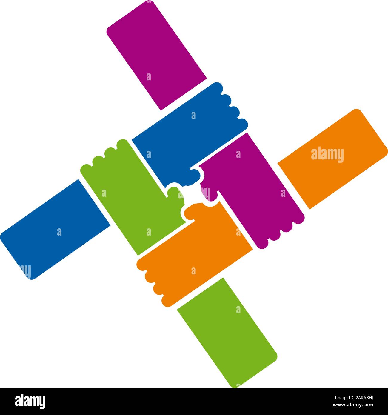 Vector sign teamwork, hands crossed Stock Vector Image & Art - Alamy