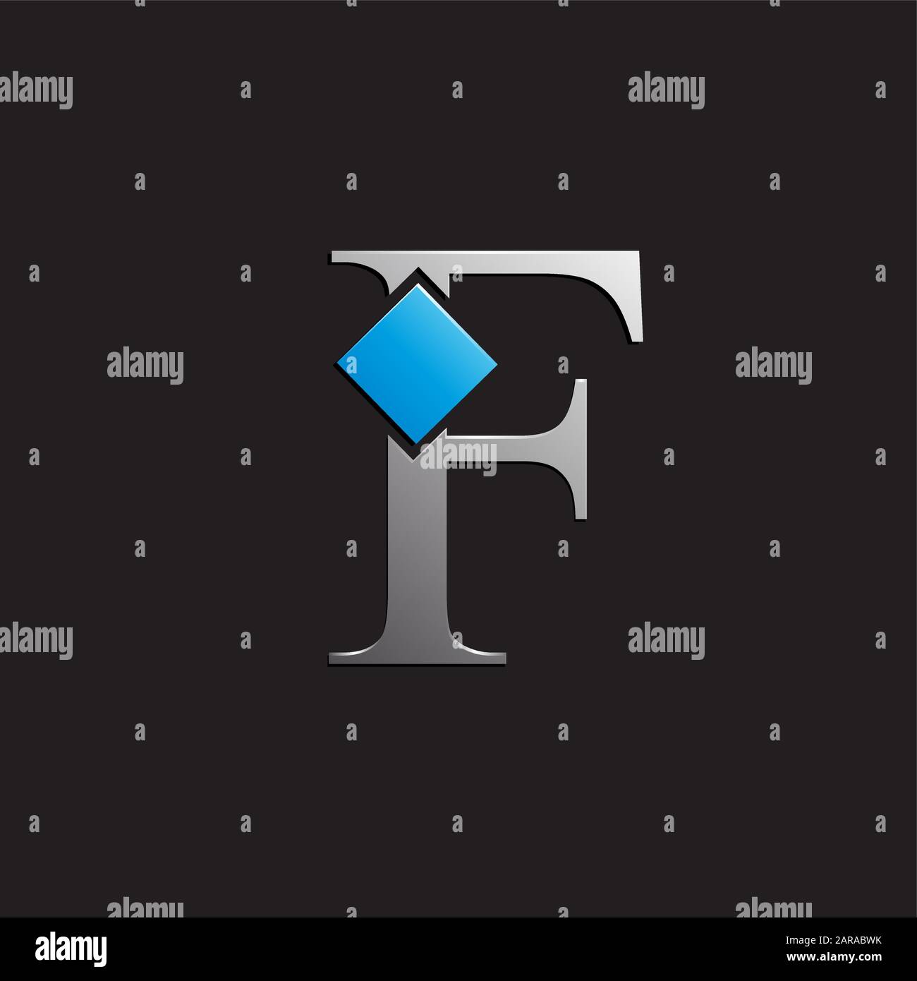 Vector sign letter F with square Stock Vector Image & Art - Alamy