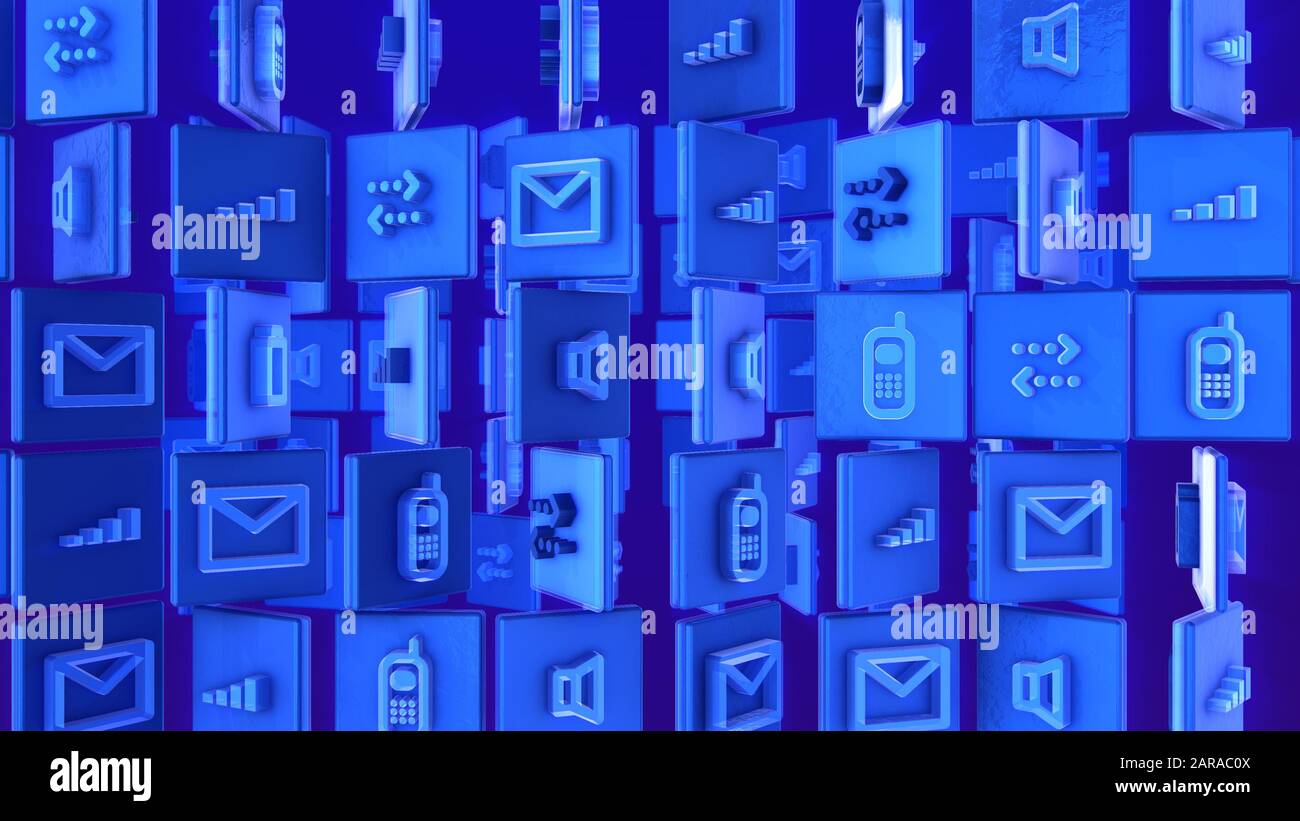Gorgeous 3d illustration of computer multiscreen rotation icons of ...