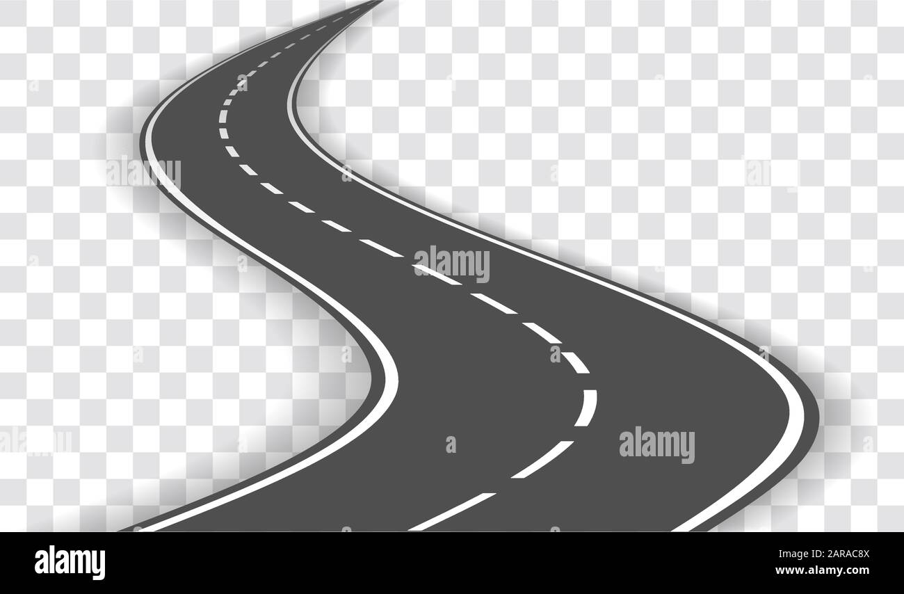 Vector winding road whith shadow isolated on transparent background ...