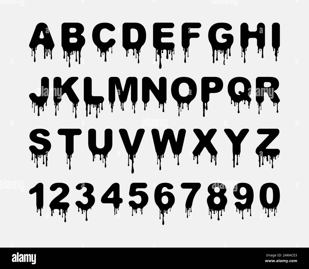 Dripping blood alphabet with splattered blood stains Stock Vector Image ...