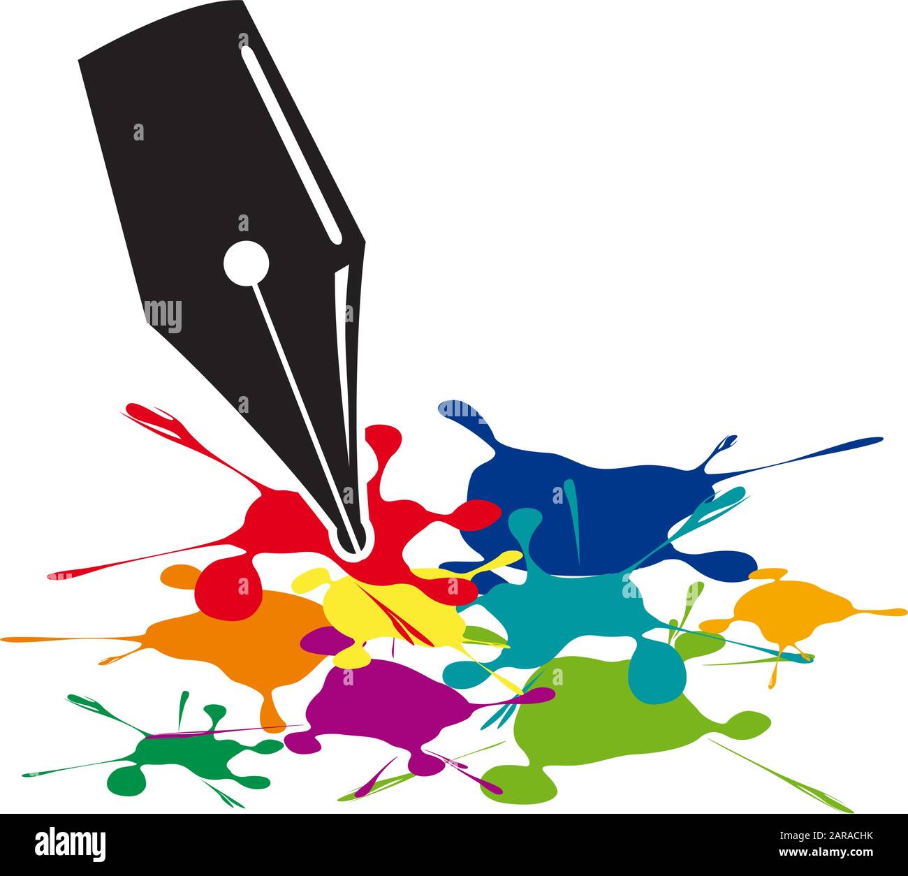 Design elements ink splashes Cut Out Stock Images & Pictures - Alamy