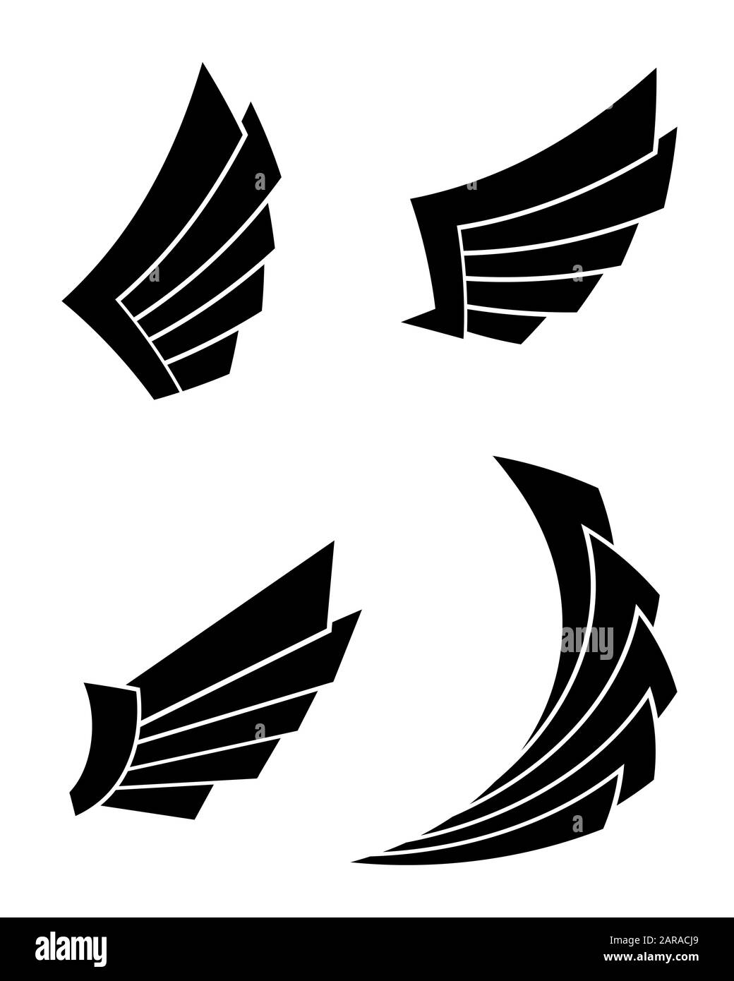 Wings bird icons set Stock Vector Images - Alamy