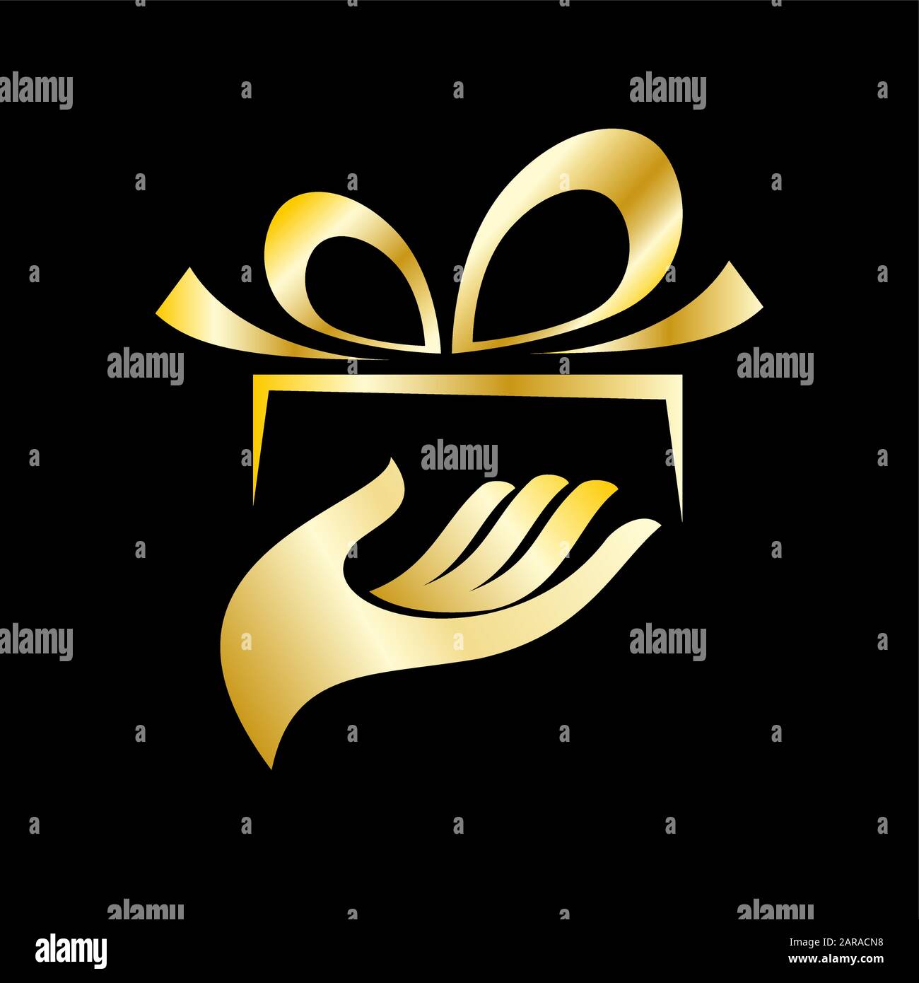 Vector sign give a golden gift Stock Vector Image & Art - Alamy