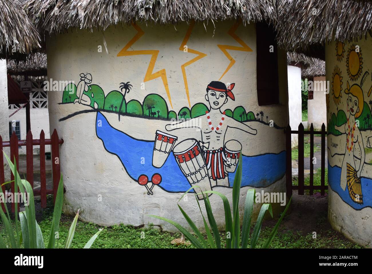 Ancient painted building outside of Palenque de los Cimarrones cave in ...