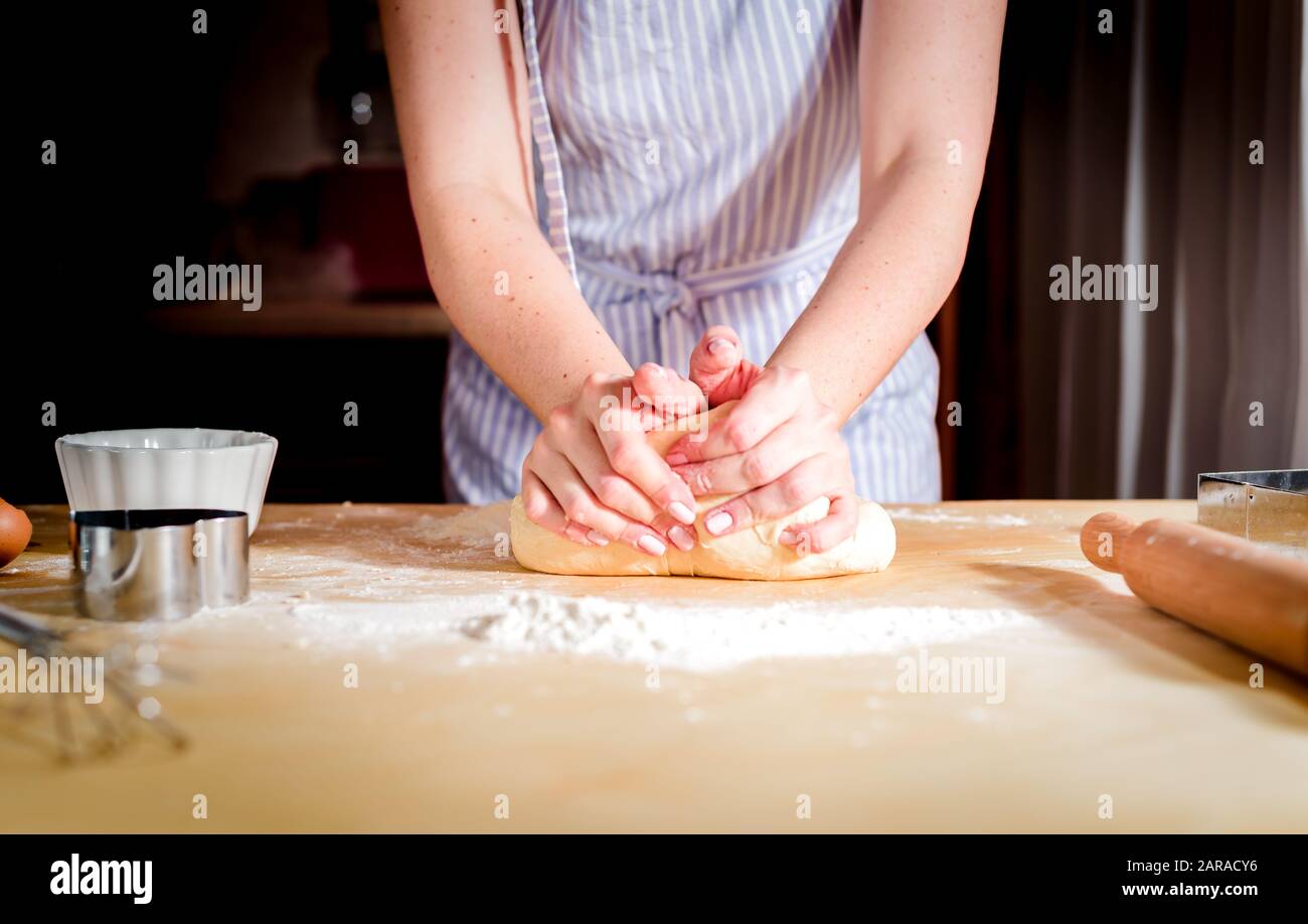 Hands in dough black white hi-res stock photography and images - Alamy