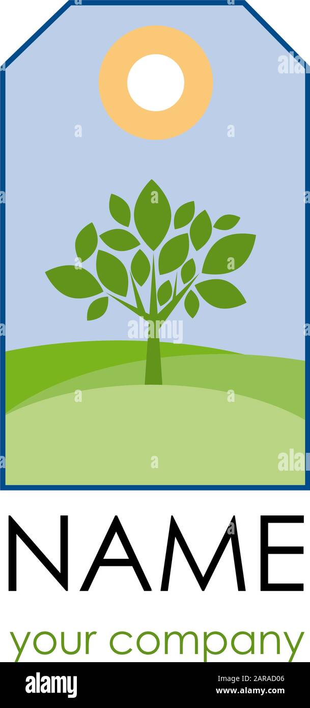 Vector label sign green tree Stock Vector Image & Art - Alamy