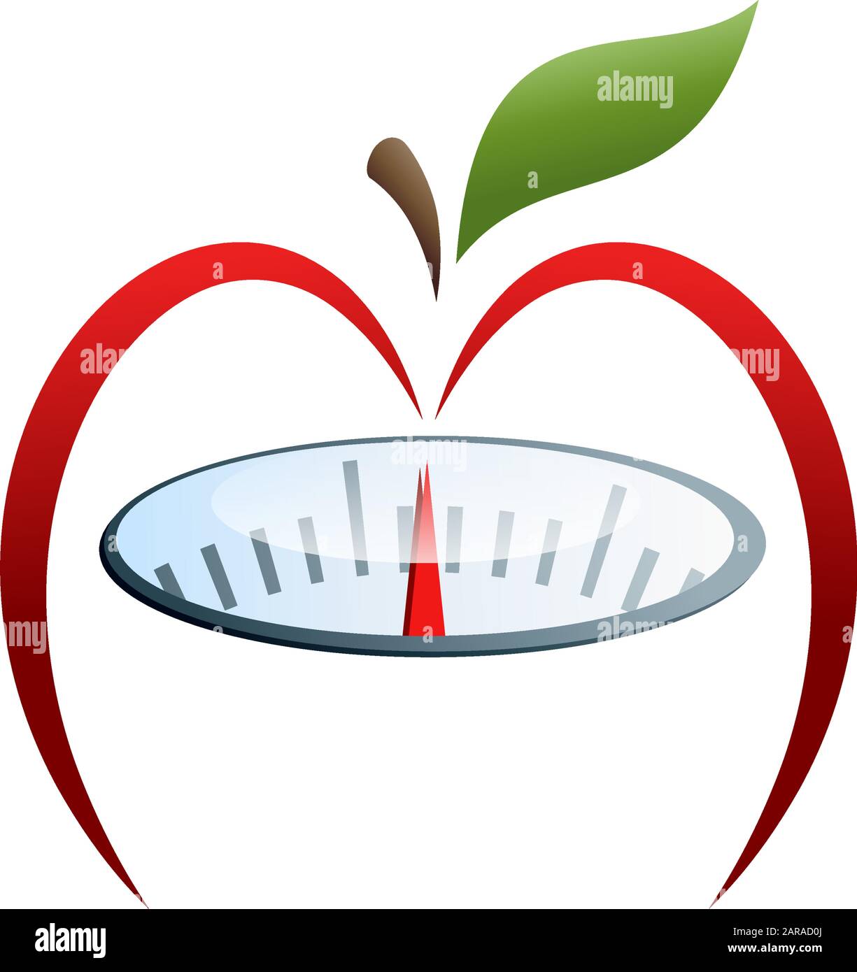 Diet weight loss apple Stock Vector Images - Alamy