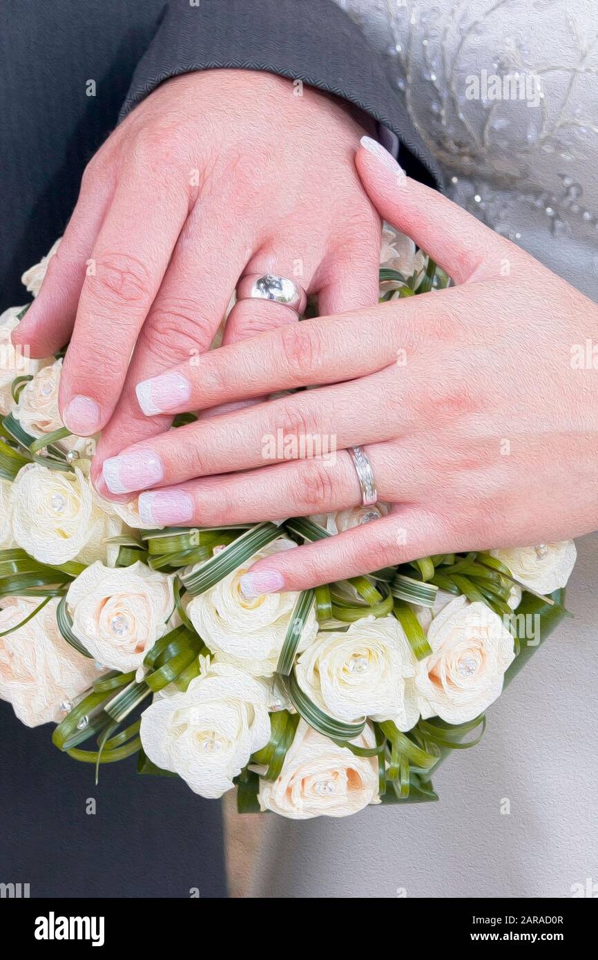 Close up two wedding rings Stock Photo - Alamy