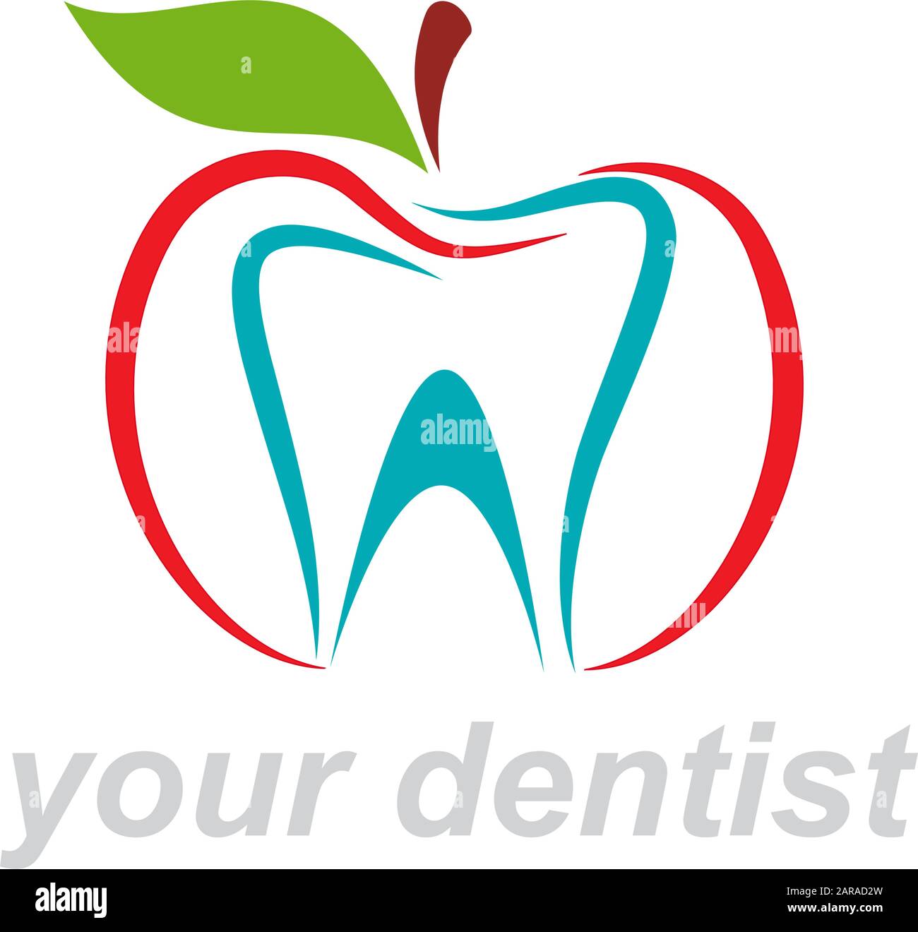 Vector sign dentist. Bite the apple Stock Vector Image & Art - Alamy