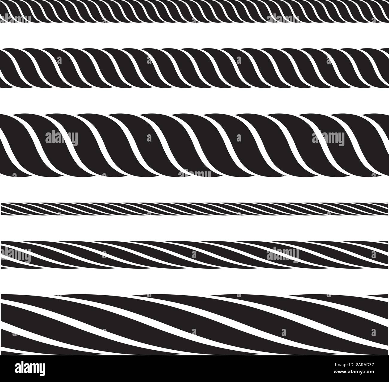 Set of 6 vector elements in the form of marine rope Stock Vector Image ...
