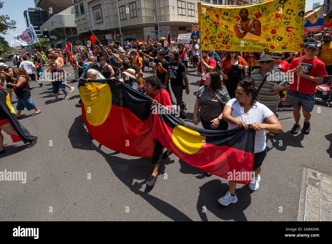 Sydney, NSW, AUSTRALIA - January 26, 2020: Thousands of aboriginal ...