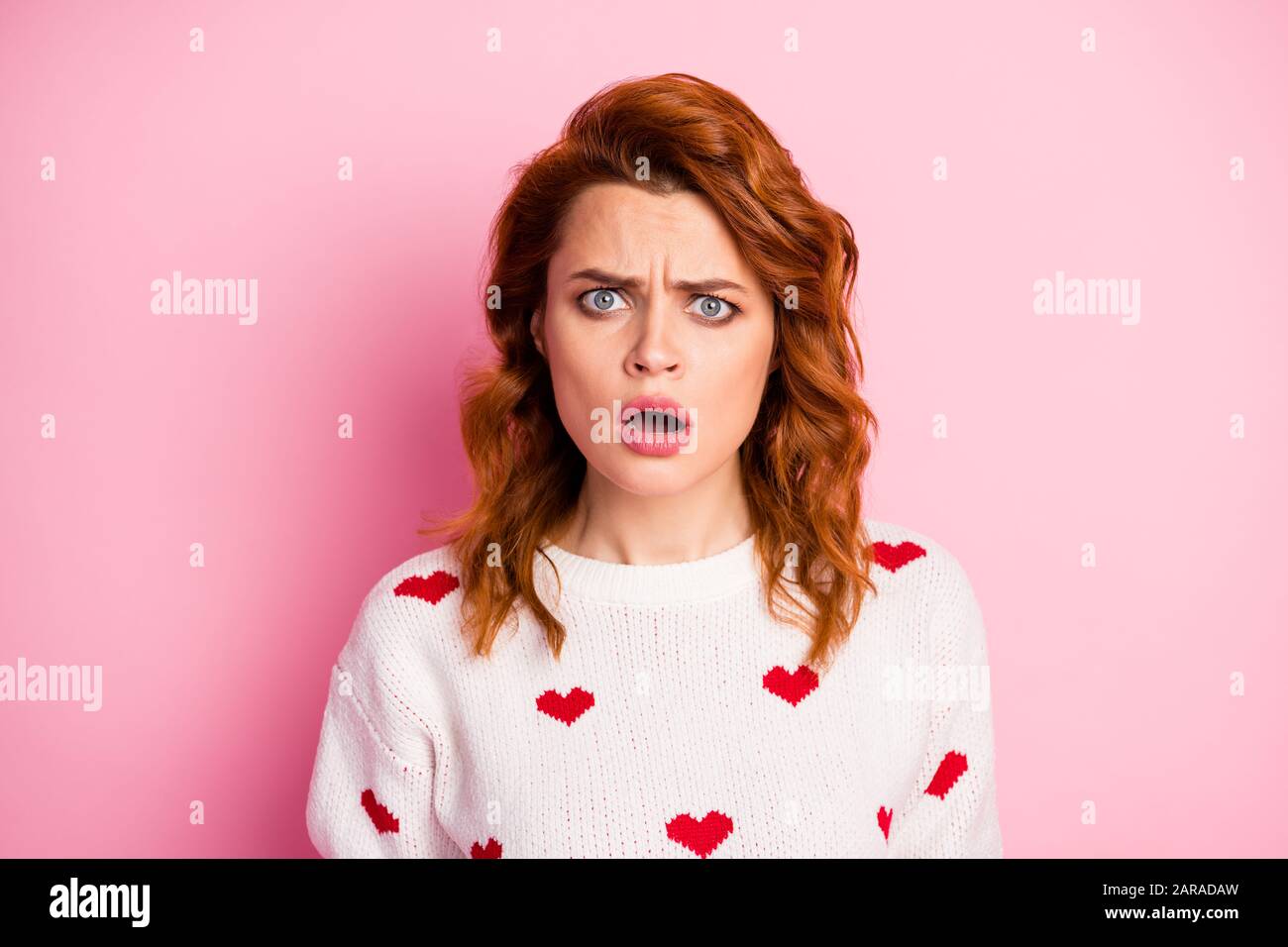 Close-up portrait of her she nice attractive pretty disappointed ...