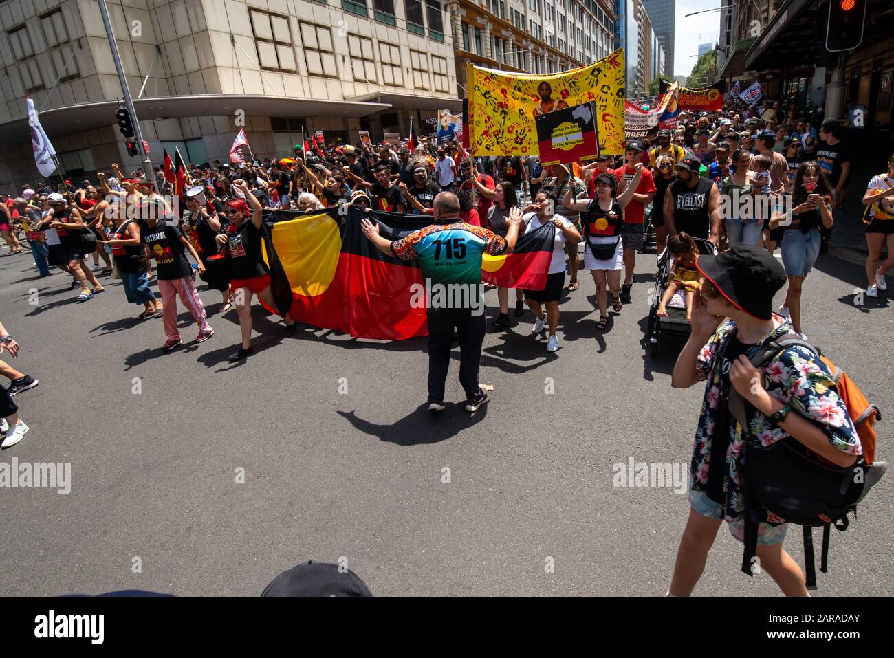 Sydney, NSW, AUSTRALIA - January 26, 2020: Thousands of aboriginal ...