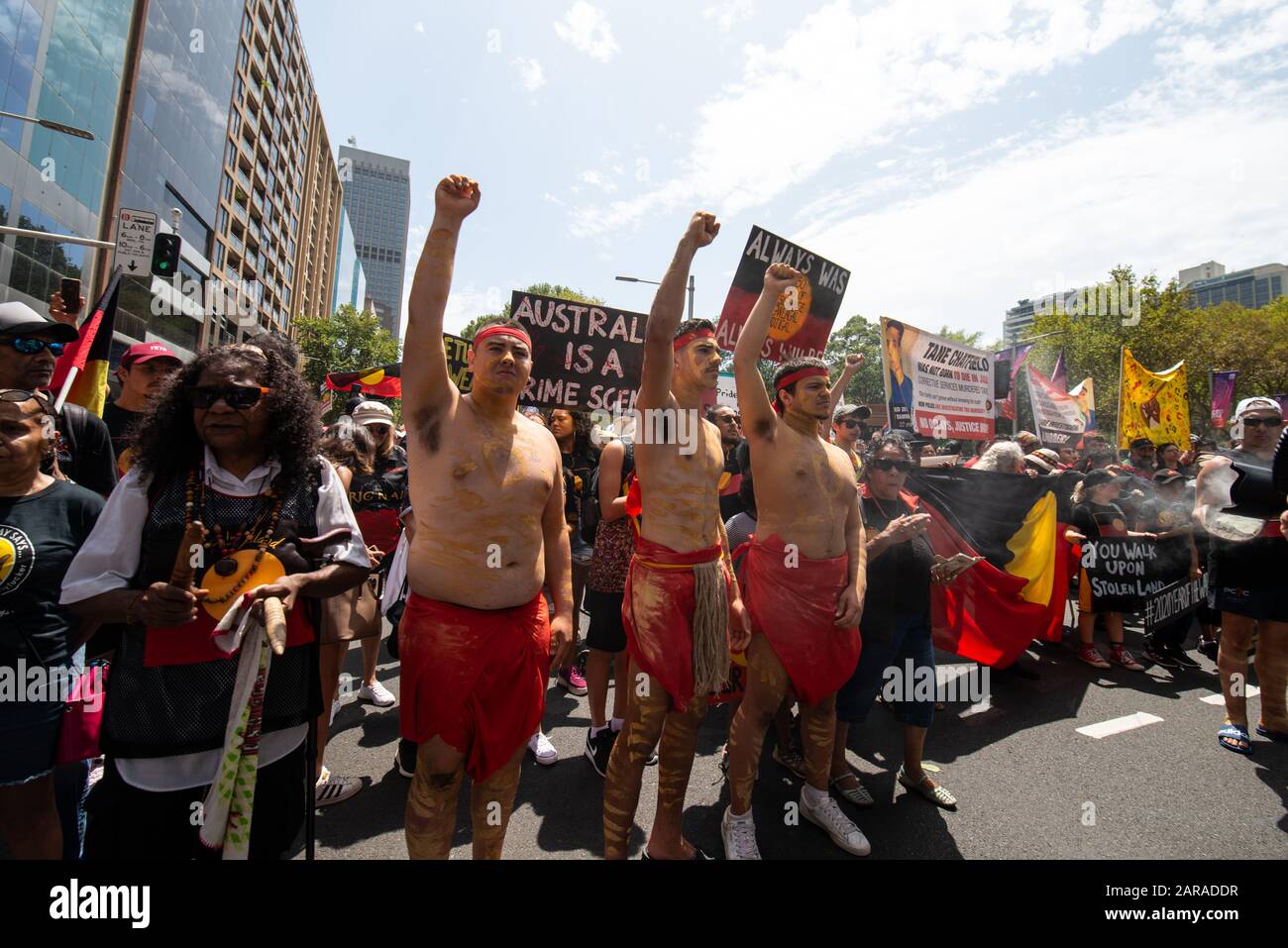 Sydney, NSW, AUSTRALIA - January 26, 2020: Thousands of aboriginal ...