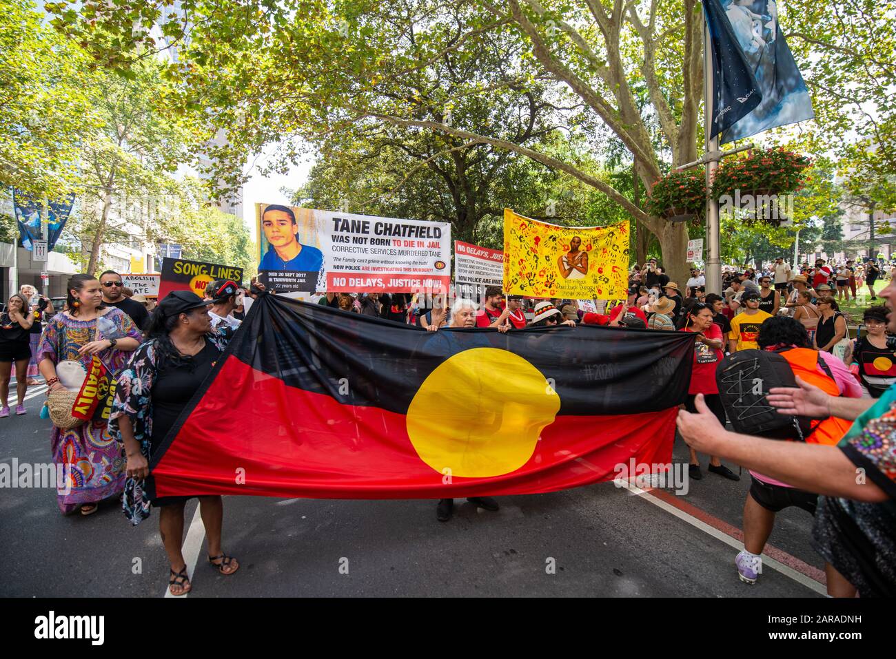 Sydney, NSW, AUSTRALIA - January 26, 2020: Thousands of aboriginal ...