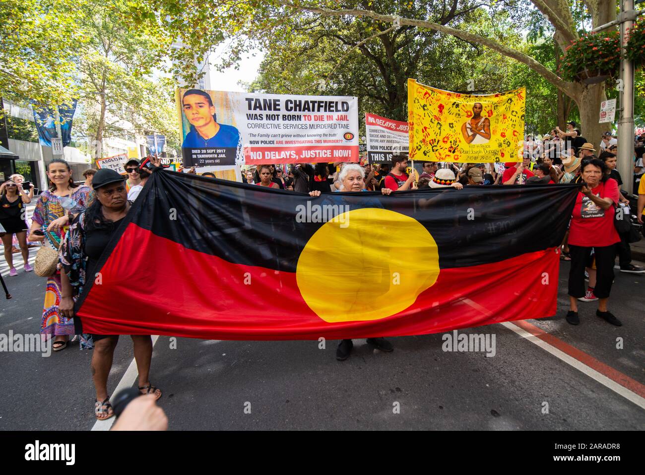 Sydney, NSW, AUSTRALIA - January 26, 2020: Thousands of aboriginal ...