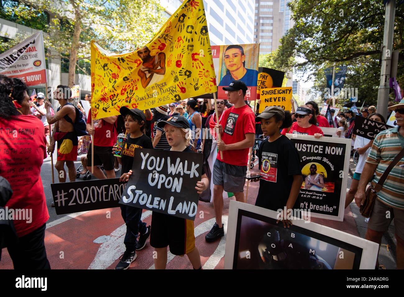 Sydney, NSW, AUSTRALIA - January 26, 2020: Thousands of aboriginal ...
