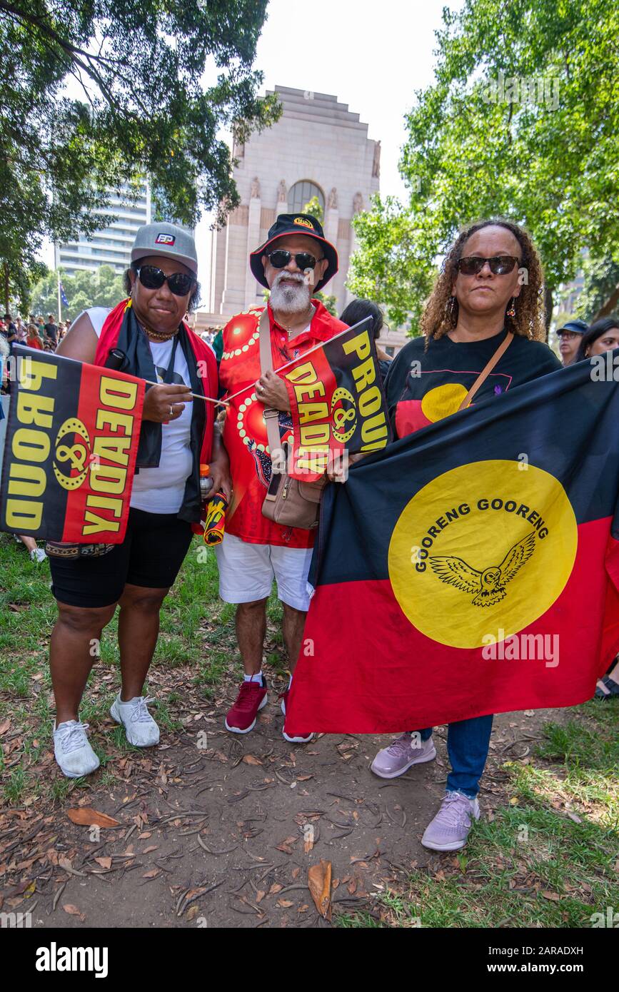 Sydney, NSW, AUSTRALIA - January 26, 2020: Thousands of aboriginal ...