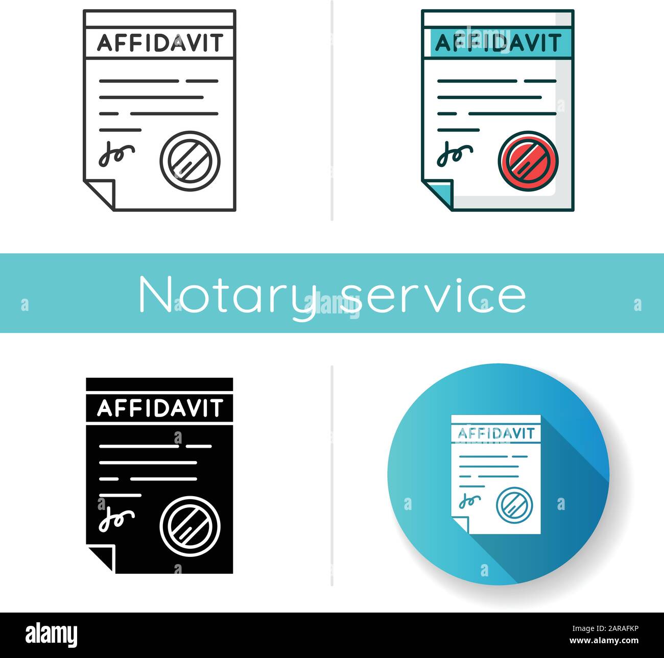 Confirmed affidavit icon. Signed notarized document. Apostille and ...