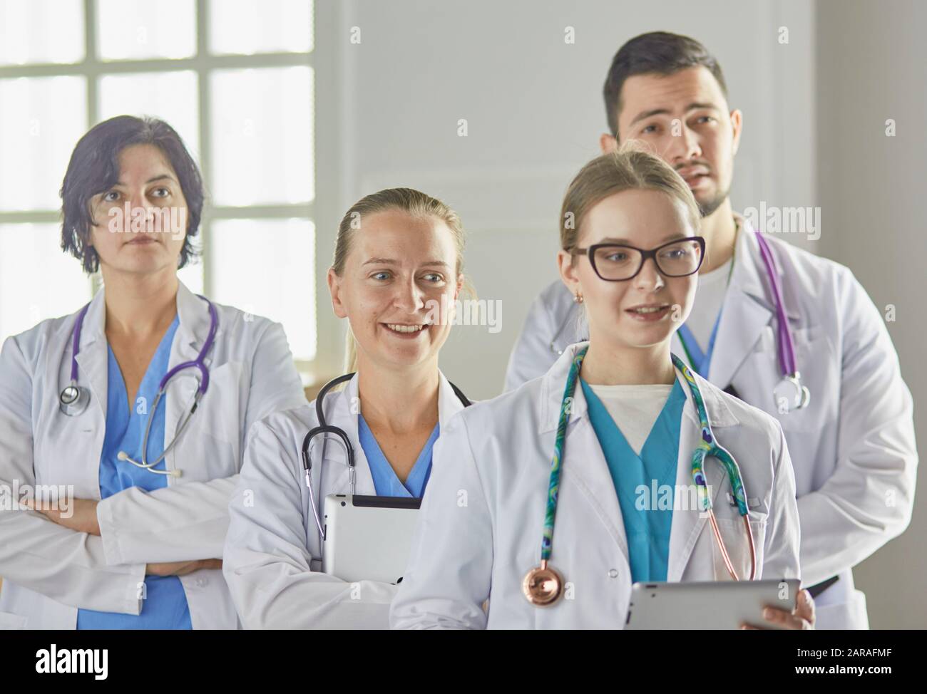 group of medical workers portrait in hospital Stock Photo - Alamy