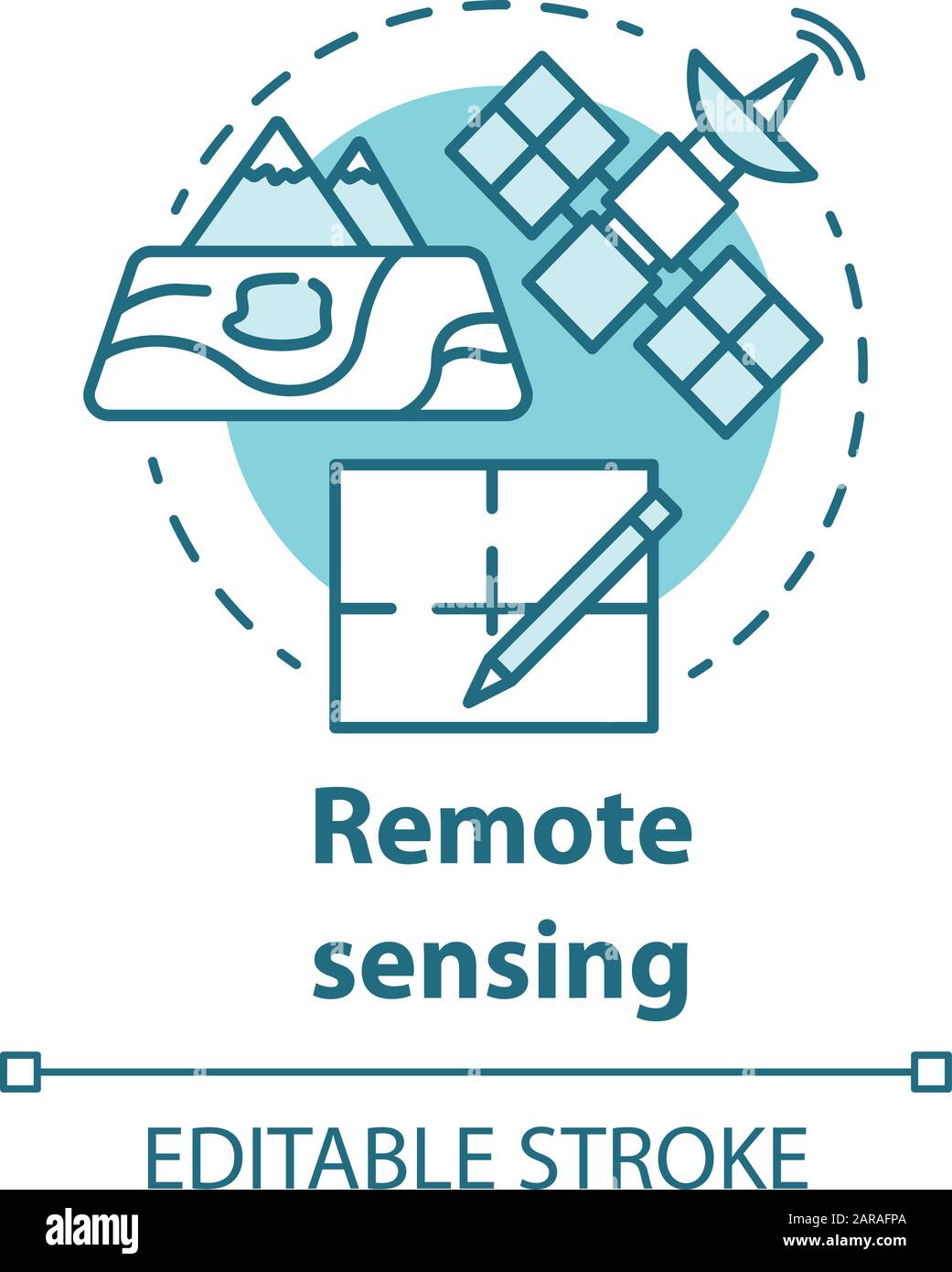 Remote sensing concept icon. Modern cartography. Earth exploration from ...