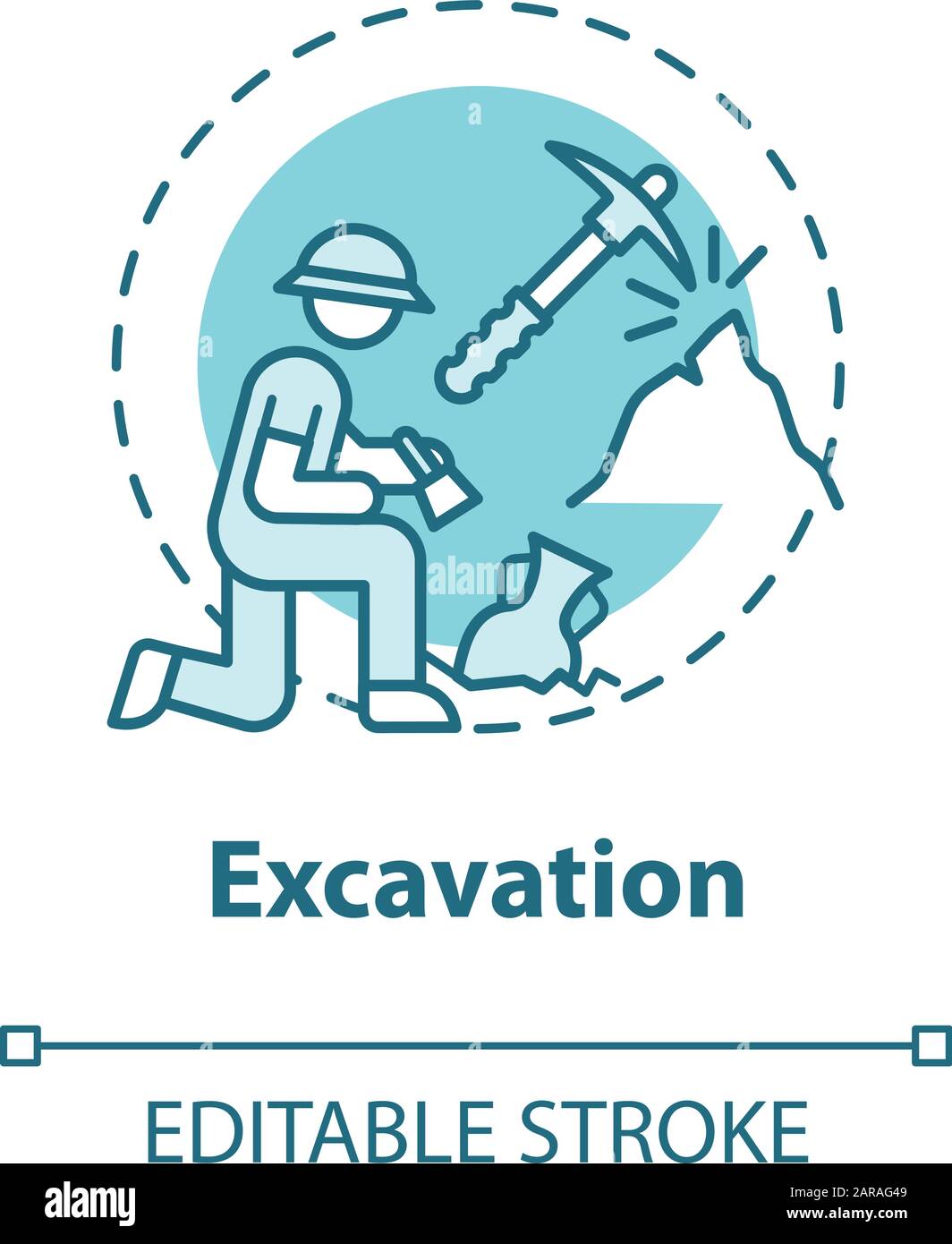 Excavation concept icon. Archaeological expedition. Historical research ...
