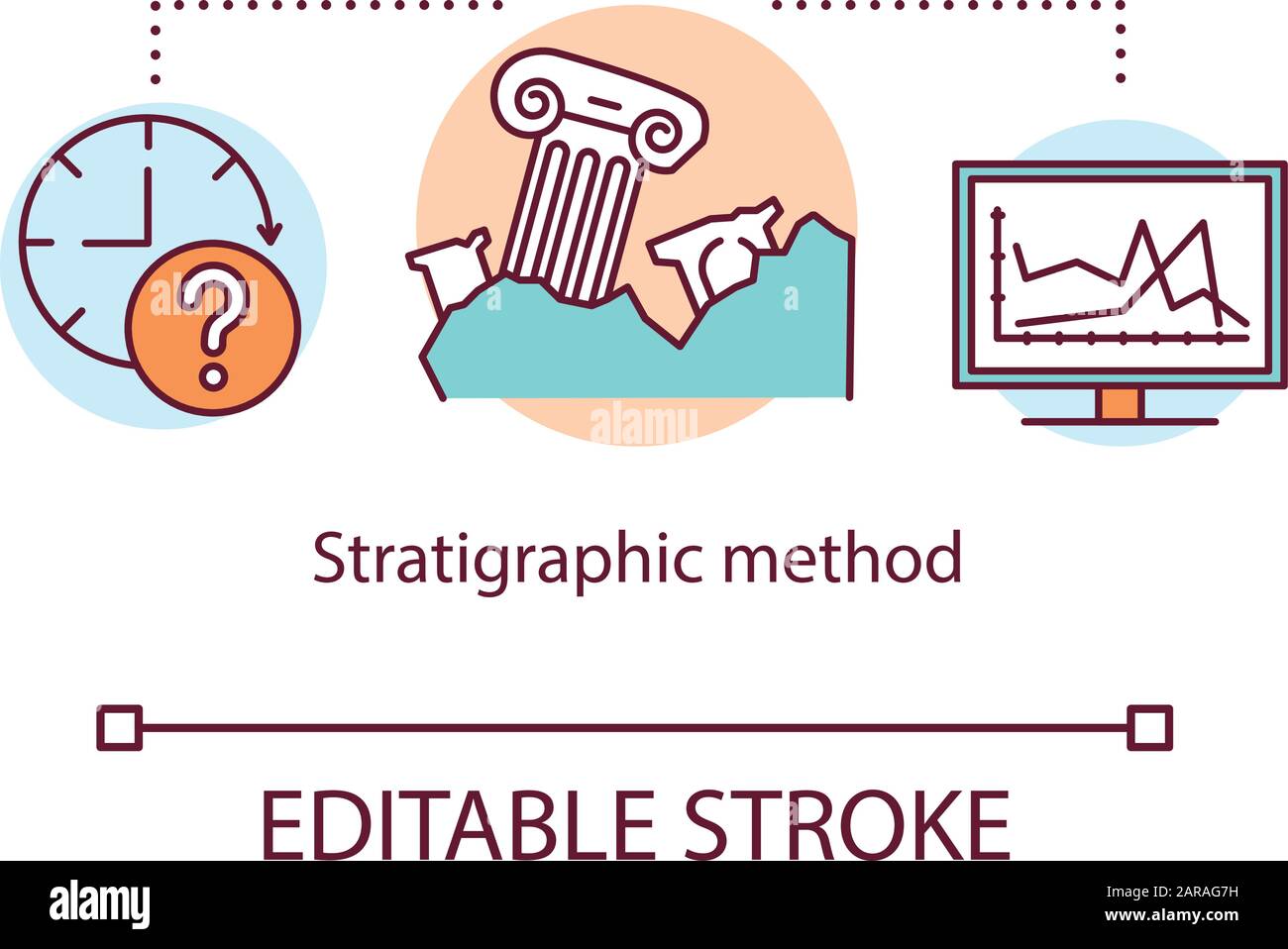 Stratigraphic method concept icon. Modern methods of archaeological ...