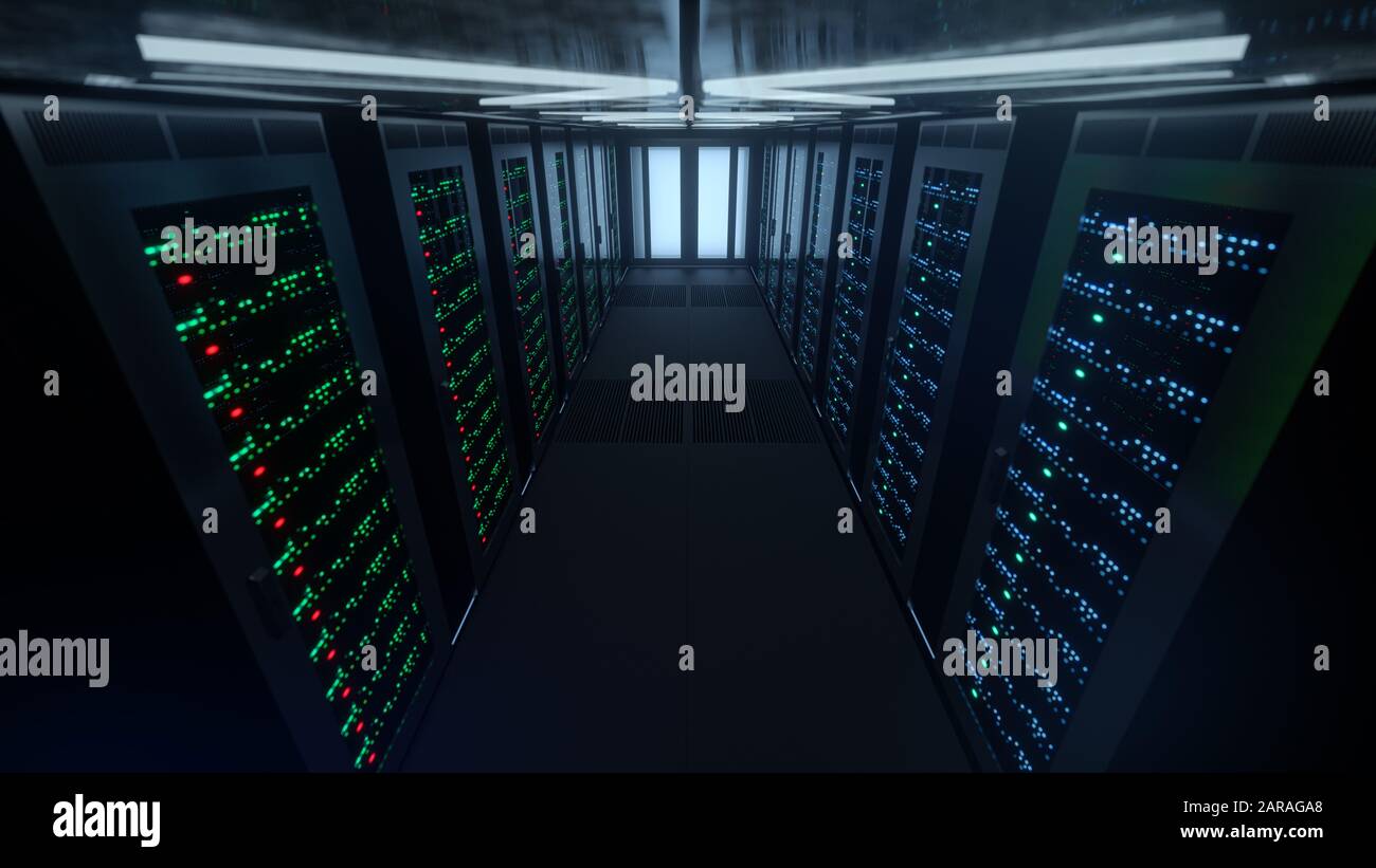 Data servers at the enterprise data center- 3D Illustration Stock Photo ...