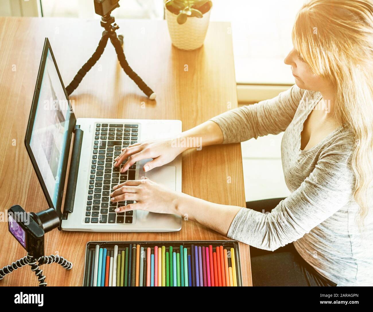 Online vlogger hi-res stock photography and images - Alamy