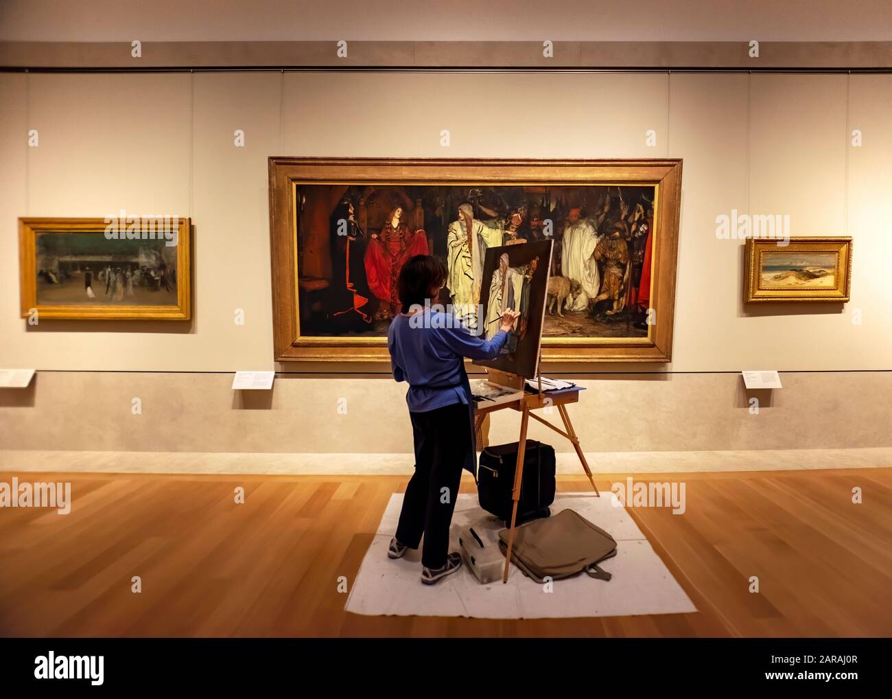 Student paints inside Metropolitan Museum of Art of New York City ...