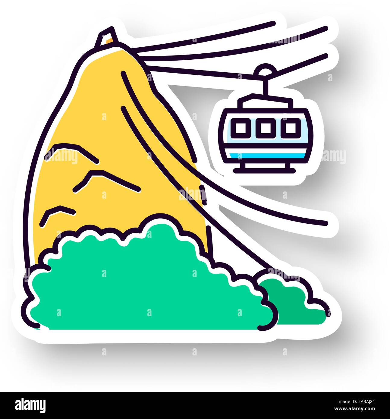 Ropeway patch. RGB color printable sticker. Complexo do Alemao ...