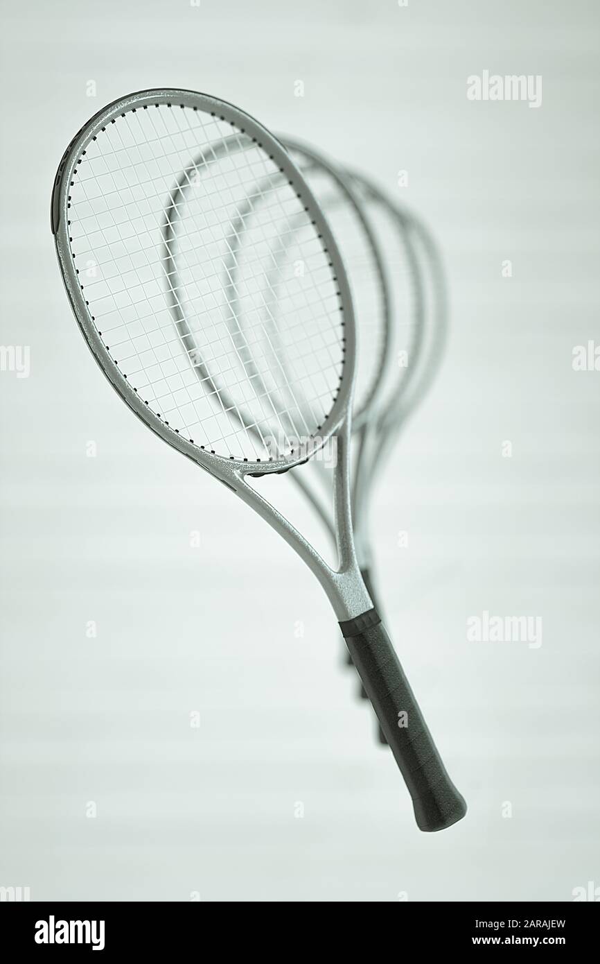 Tennis rackets with white background-3D Illustration Stock Photo - Alamy