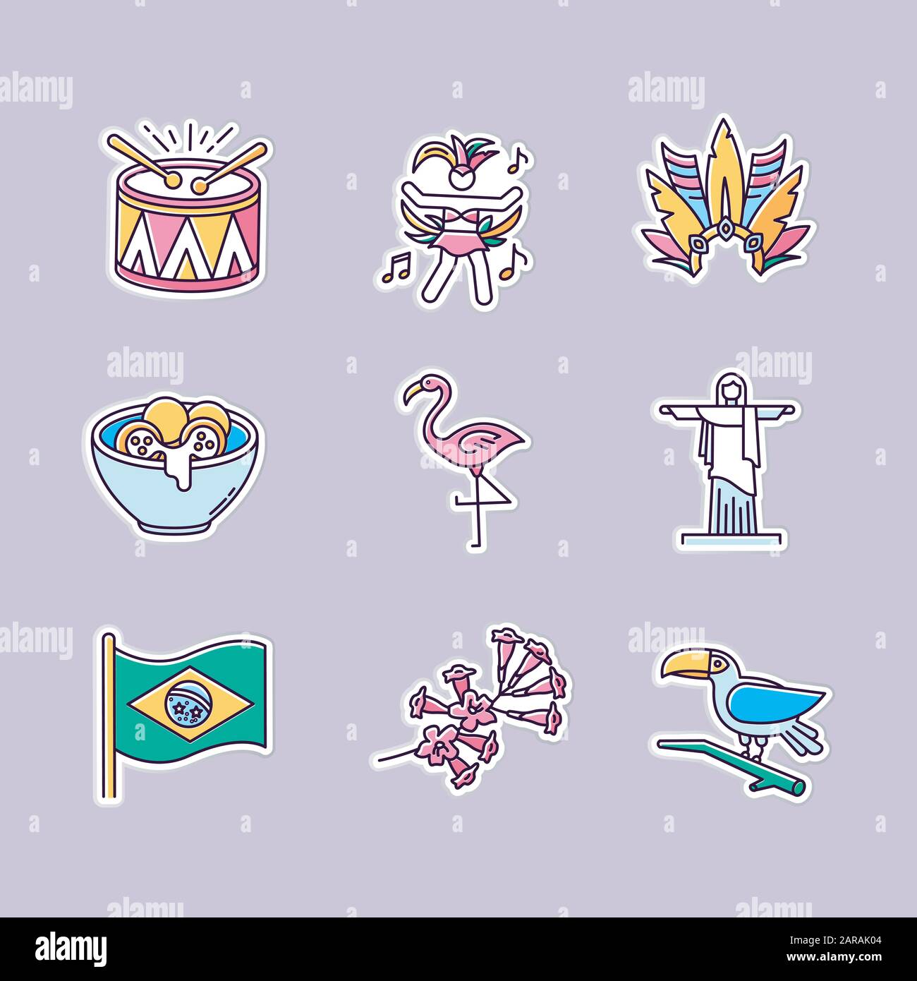 Brazilian culture printable patches. Traditional masquerade. RGB color ...