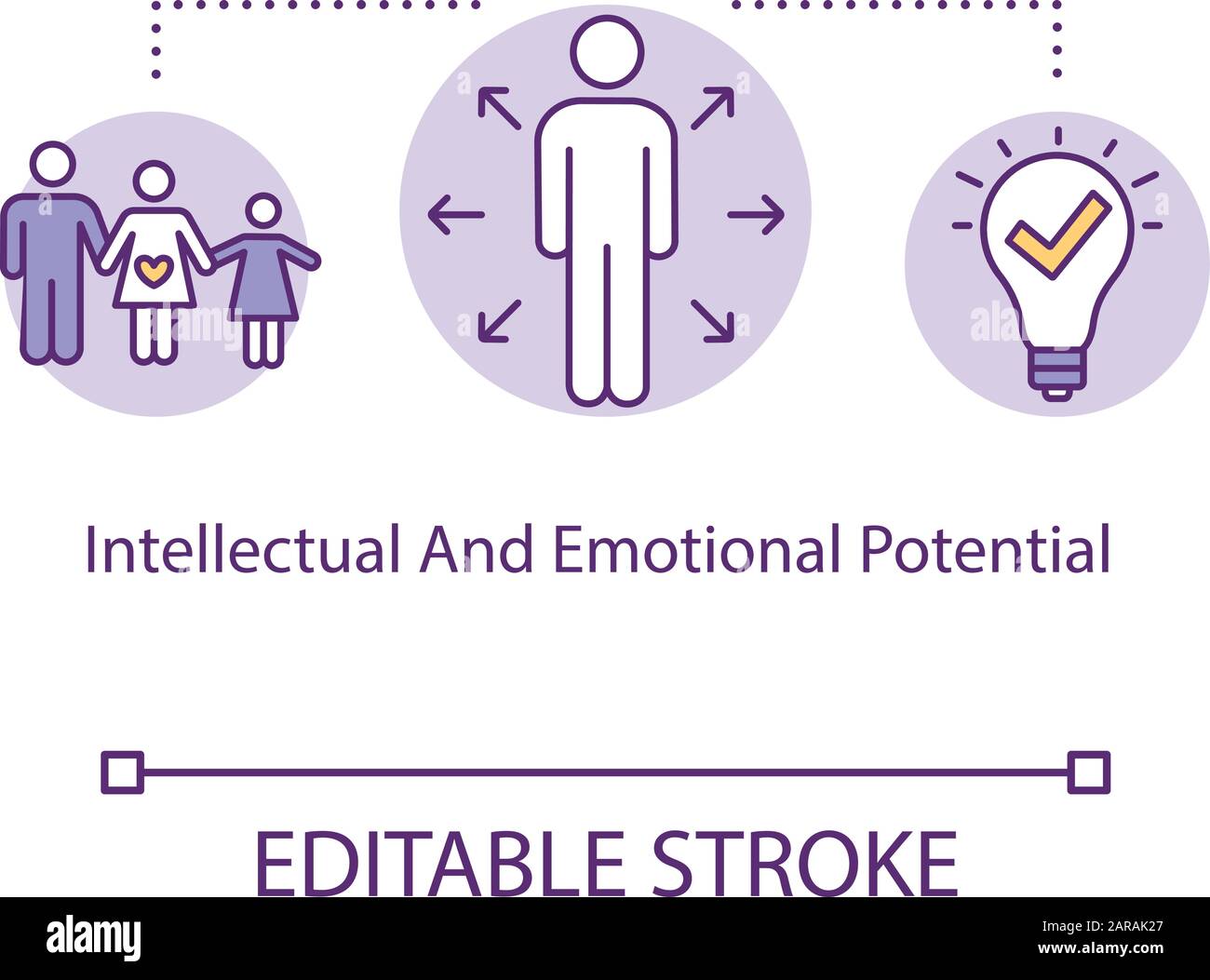 Intellectual and emotional potential concept icon. Mental health idea ...