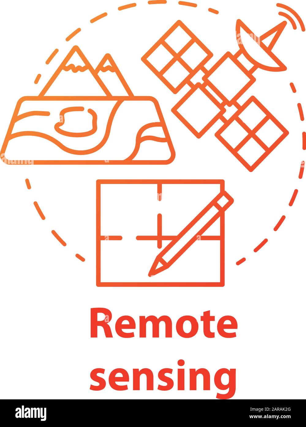 Remote sensing concept icon. Modern cartography. Earth exploration from ...