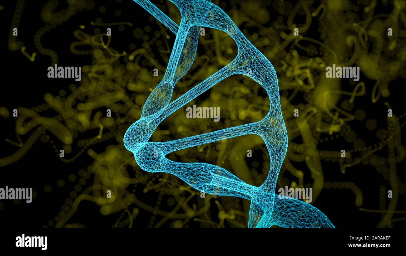 The science of DNA new technology hologram - 3D illustration Stock ...