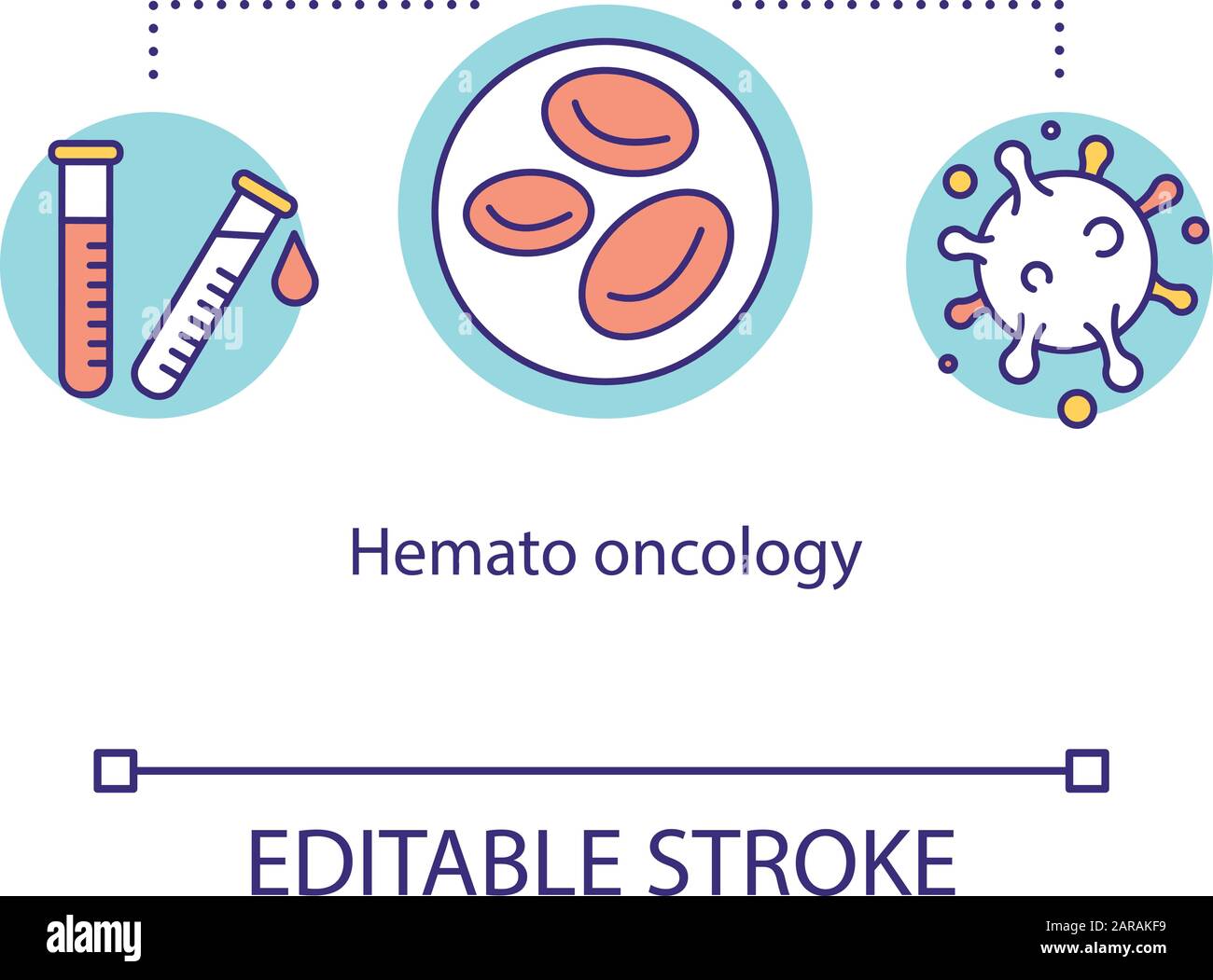 Hemato oncology concept icon. Blood cancer diagnostic idea thin line ...