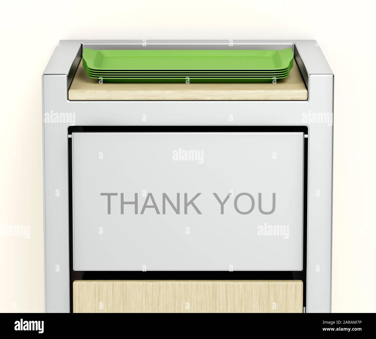 Trash can in the fast food restaurant Stock Photo - Alamy