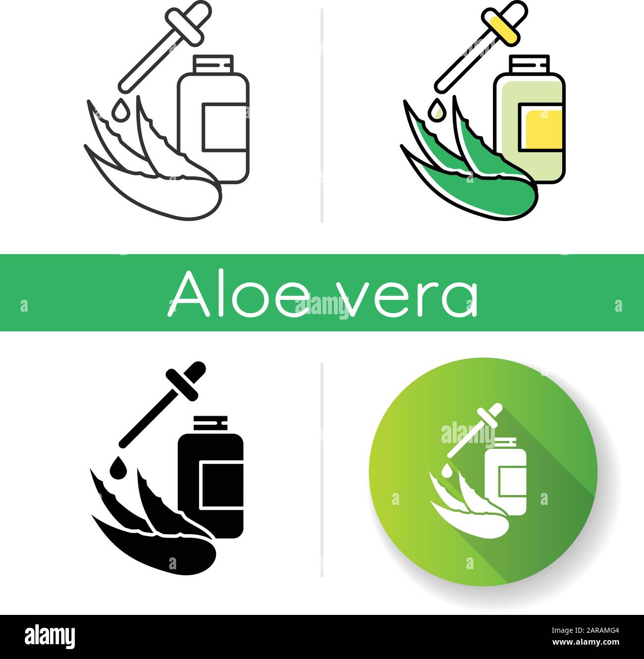 Aloe vera extract icon. Plant based liquid. Healing botanical juice ...