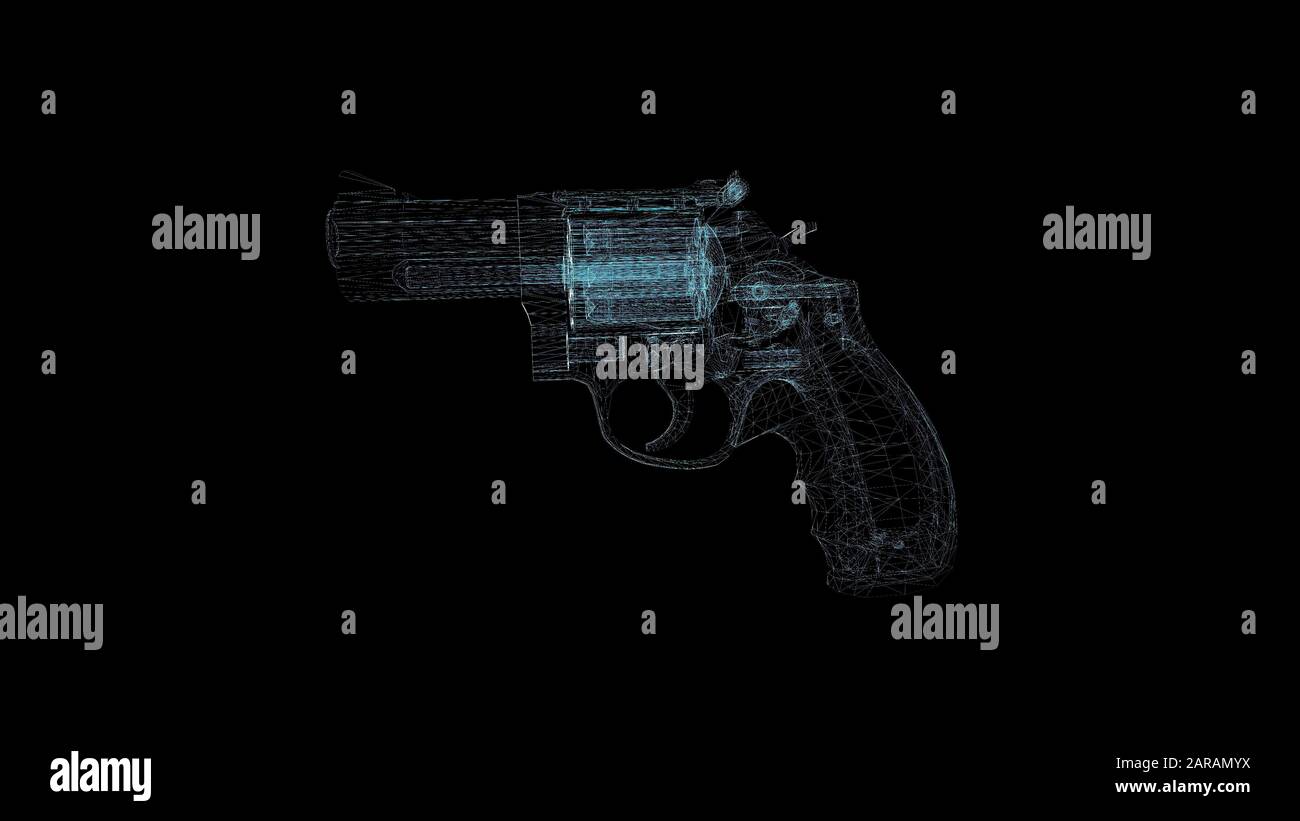 Pistol Hologram Wireframe. Nice 3D Render on a black background Stock ...