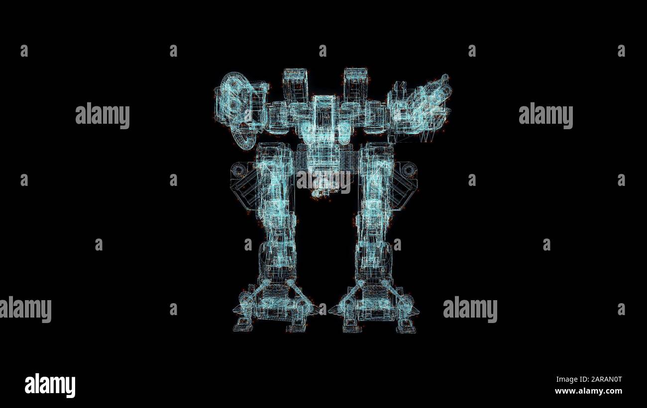 Robot Hologram Wireframe. Nice 3D Render on a black background Stock ...